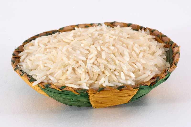Small basket of rice stock photo. Image of starch, food - 13935040