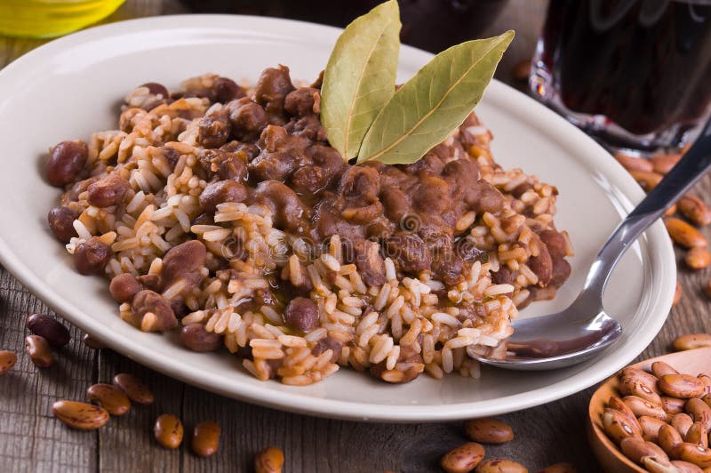 Rice and beans. stock image. Image of meal, ladle, ingredient - 28554185