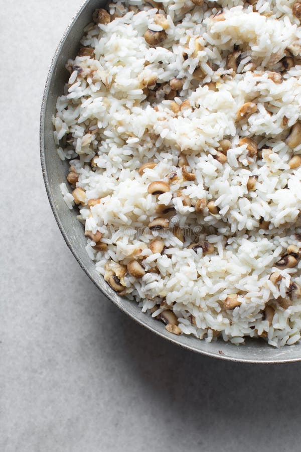 Rice and Beans in a Pot, Nigerian Food Stock Image - Image of ...