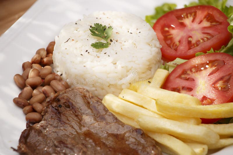 Rice and beans stock image. Image of dish, typical, steak - 59810753