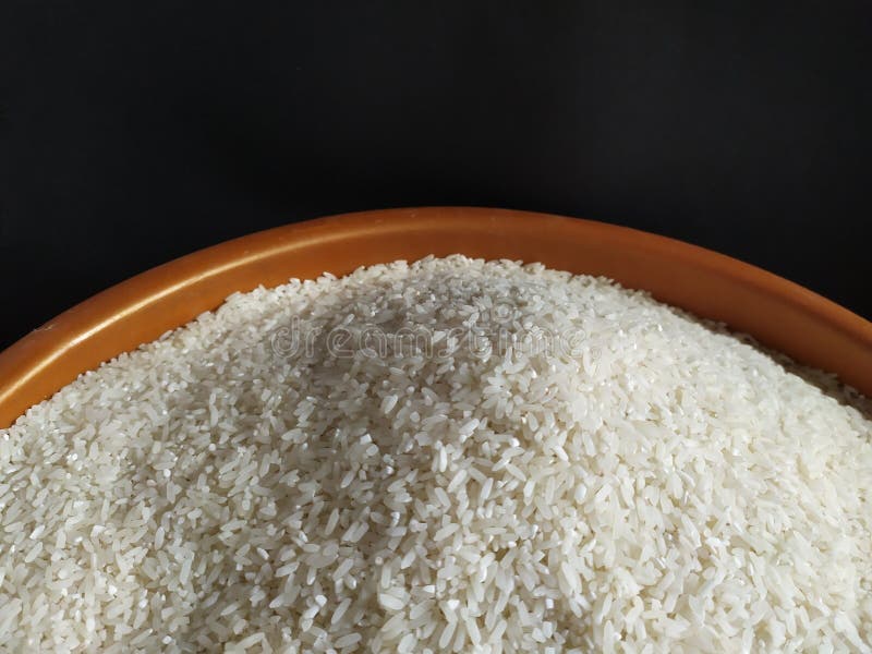 Rice Beras in Containers for daily Staples Stock Photo - Image of ...