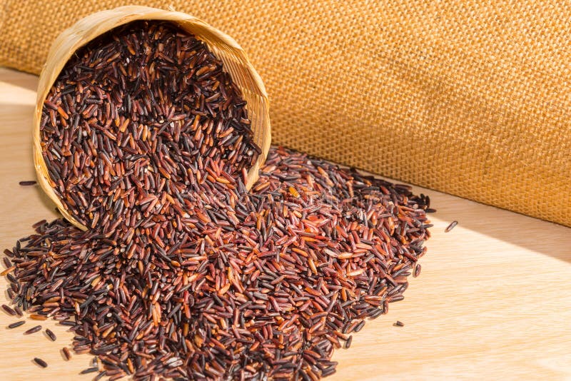 Rice berry stock image. Image of spoon, grain, bowl, thai - 70370851