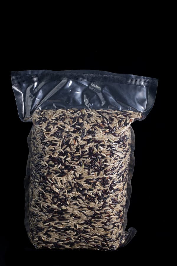 Rice Berry in Vacuum Packaging Stock Photo - Image of vacuum, dieting ...