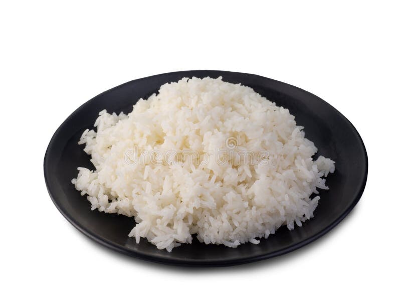 Plate of cooked white rice stock photo. Image of brown - 158905760
