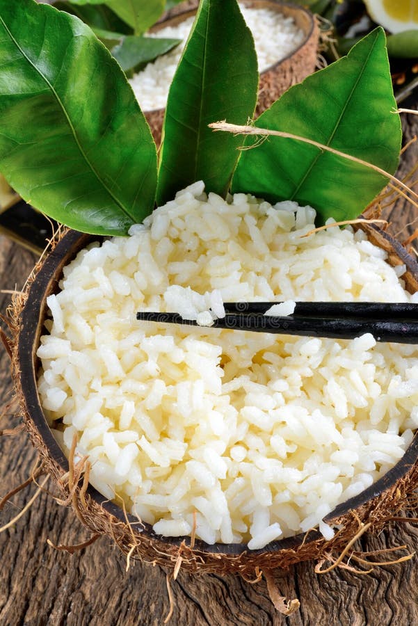 Black Sticky Rice with Coconut Milk [Thai Dessert Stock Photo - Image ...
