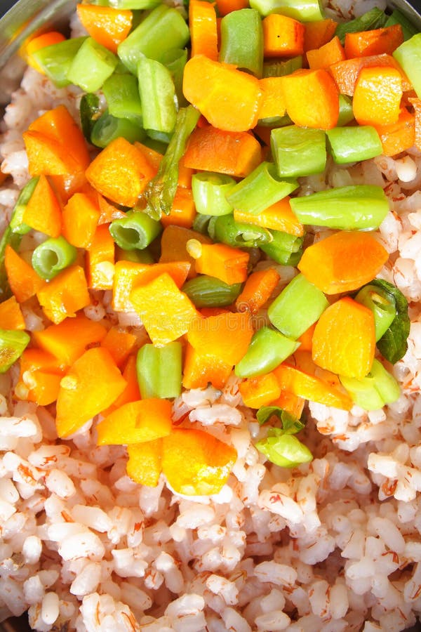 Rice with bold vegetables stock photo. Image of parsley - 38389462