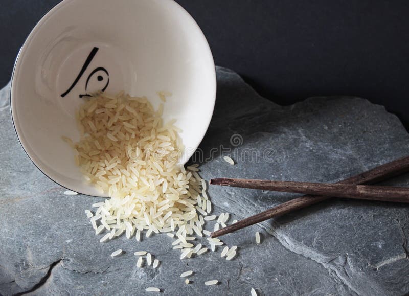 Rice Bowl stock photo. Image of utensils, eating, black - 19776874