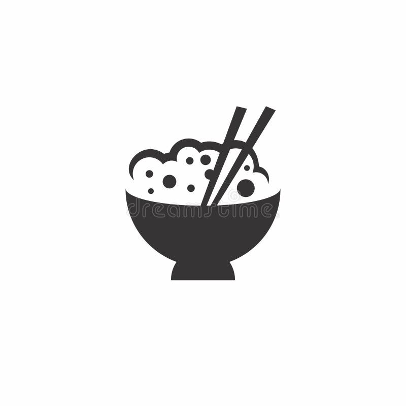 Rice Bowl Icon Logo Vector stock vector. Illustration of breakfast ...