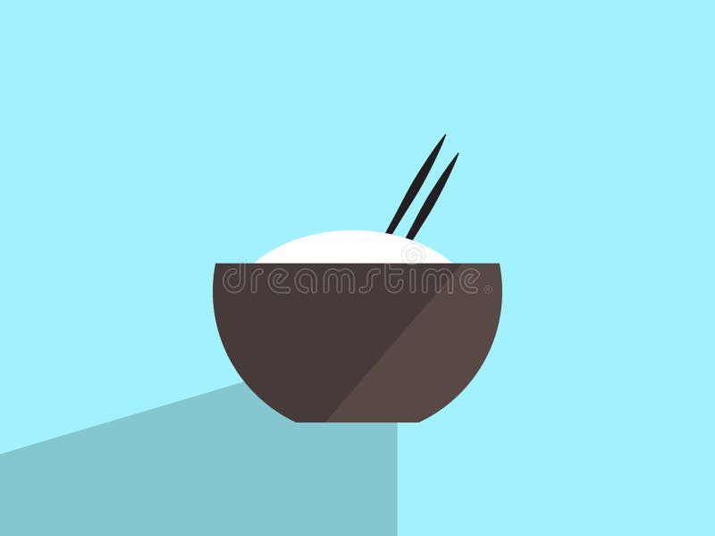 Rice In Bowl, Illustration, Vector Stock Vector - Illustration of ...