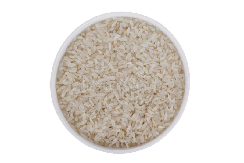 Rice in Bowl Isolated on White Background Stock Image - Image of rice ...