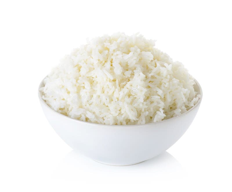 Rice With Bowl Isolated On The White Background Stock Photo - Image ...