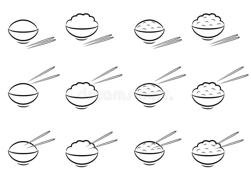 Bowl Rice Line Art Stock Illustrations – 1,400 Bowl Rice Line Art Stock ...