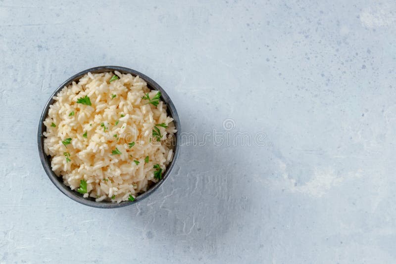Rice Bowl, Top Shot with a Place for Text Stock Image - Image of dish ...