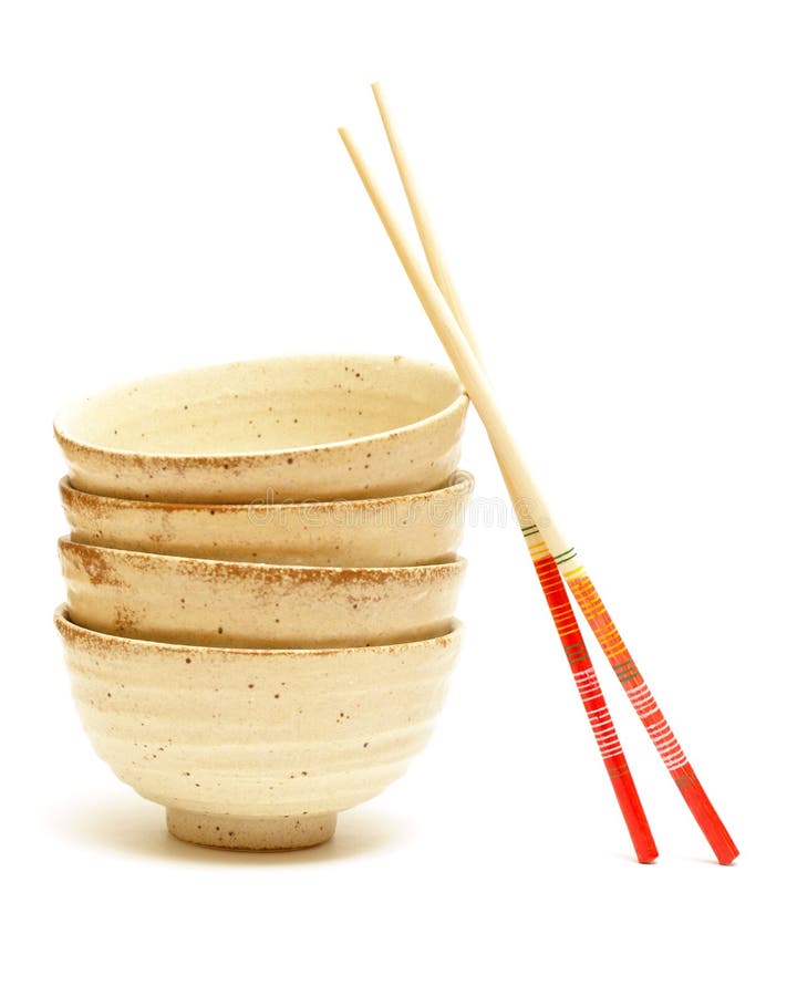 Rice Bowls stock photo. Image of pottery, chopsticks - 25179082