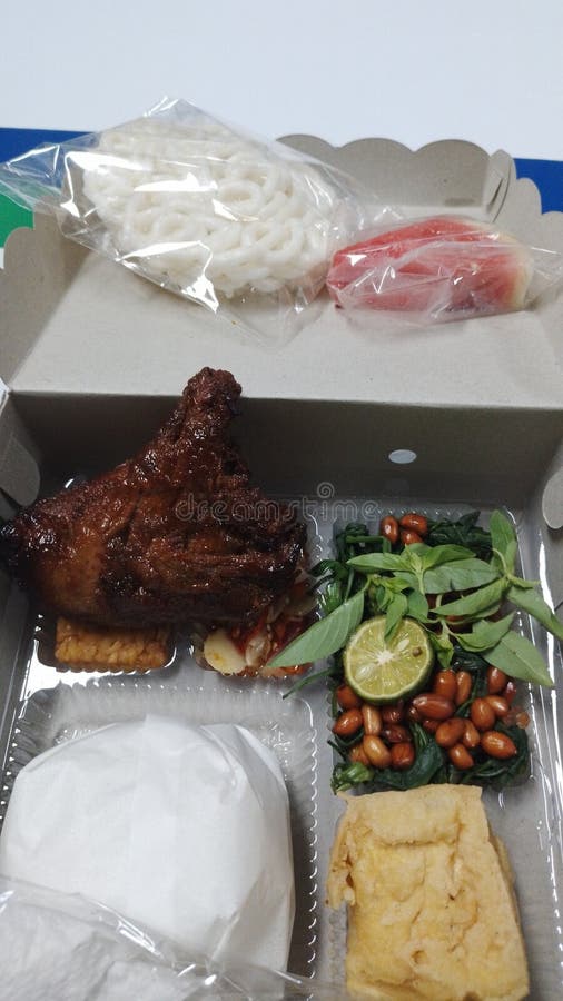 Rice Box Complete with Side Dishes for Lunch Stock Image - Image of ...