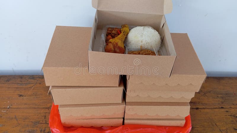 Rice Box at Eating at Stay Home Stock Image - Image of home, eating ...