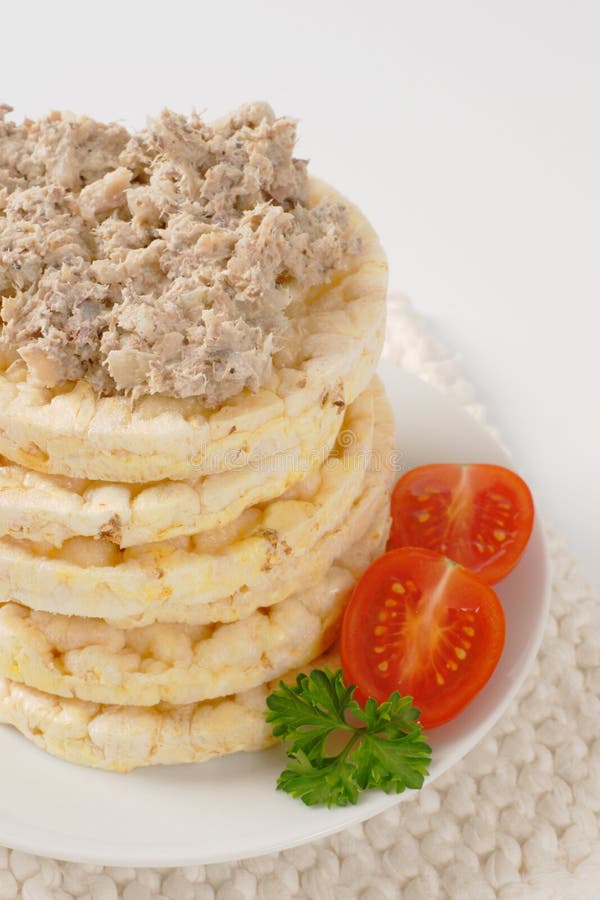 Rice Bread with Fish Spread Stock Photo - Image of diet, plate: 77187164