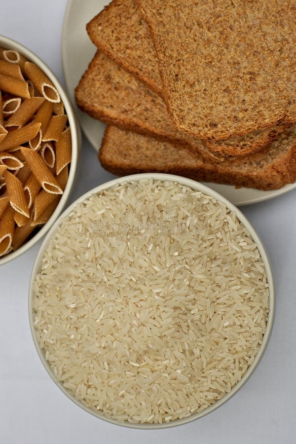 Rice, bread and pasta stock image. Image of annual, brown - 16184375