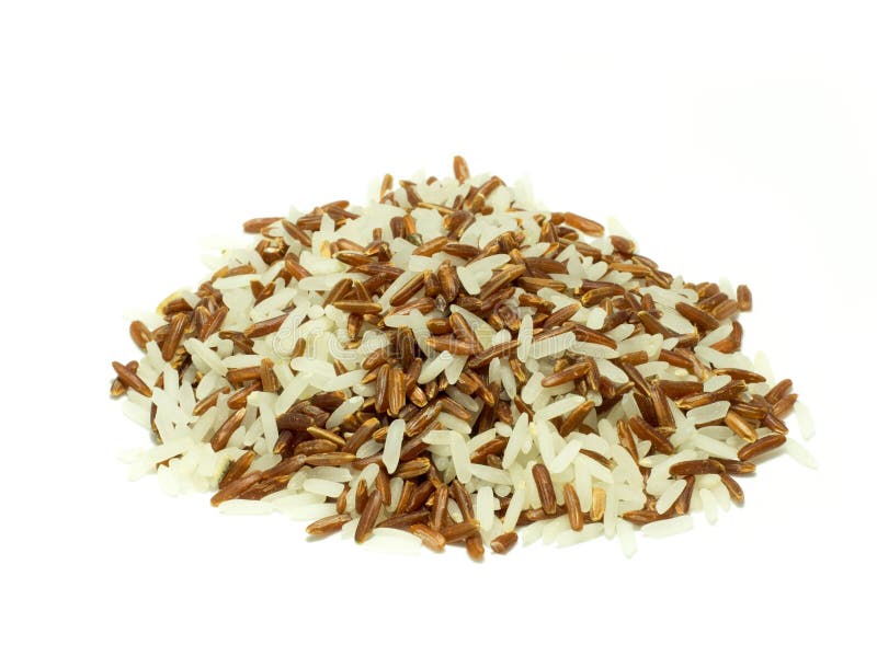 Rice Brown Isolated on White Background Stock Photo - Image of grain ...