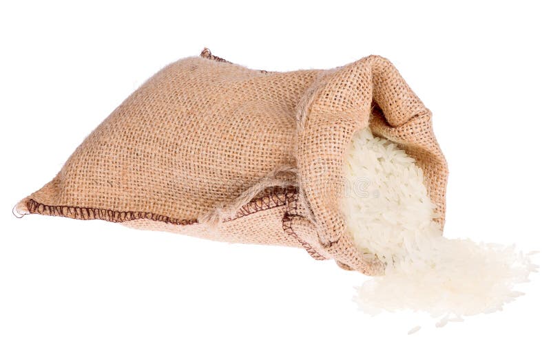 Rice in burlap sack stock photo. Image of large, sack - 28843446