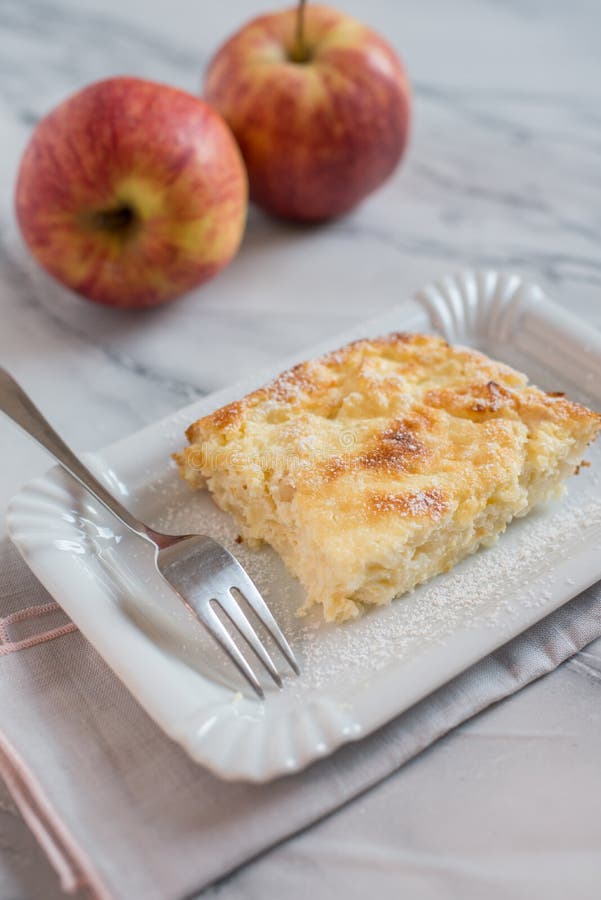 Rice Cake with Apples on a Plate Stock Photo - Image of closeup ...