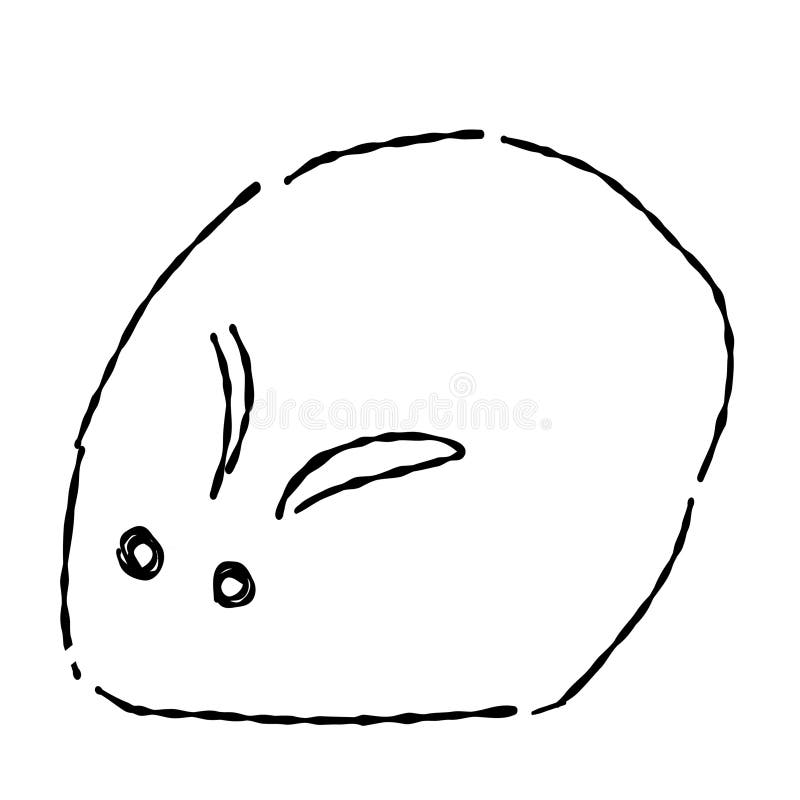 Rice Cake of the Rabbit, Line Drawing Illustration Stock Vector ...