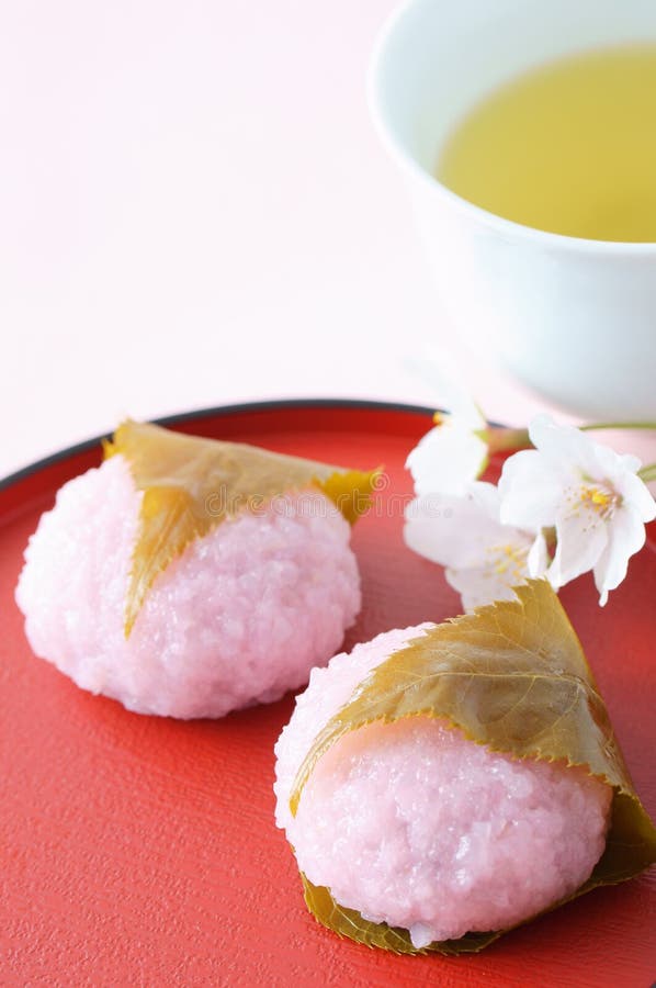 Rice Cake Wrapped in Cherry Leaf Stock Photo - Image of japan, rice ...