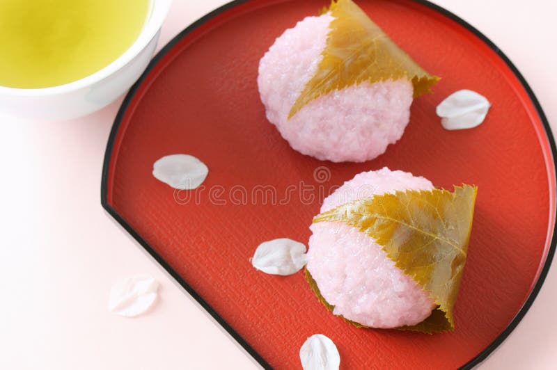Rice Cake Wrapped in Cherry Leaf Stock Photo - Image of cherry, leaf ...