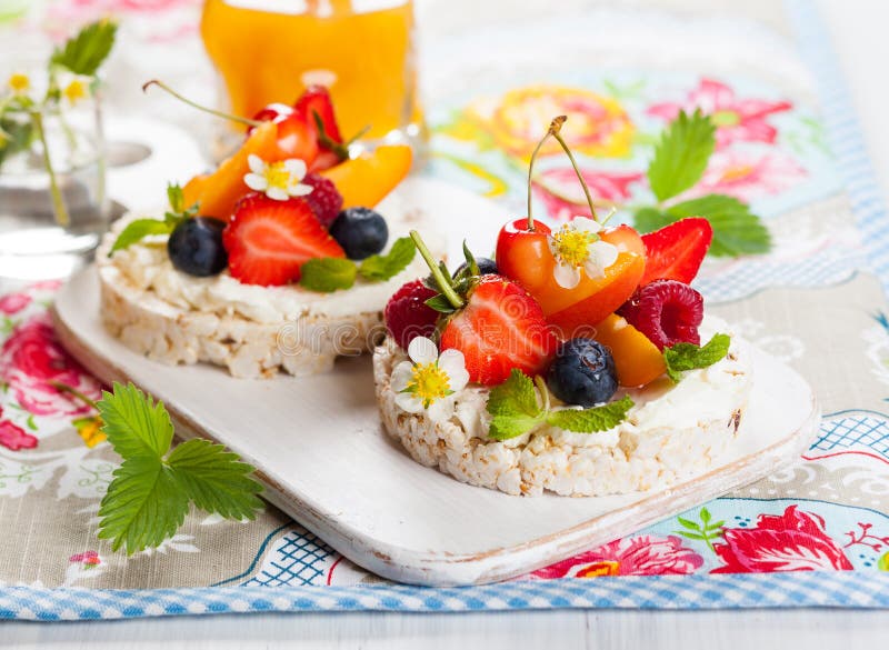 Rice cakes with berries stock image. Image of juice, cheese - 41120505
