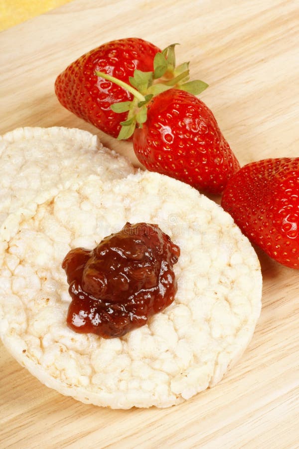 Rice cakes with jam stock image. Image of food, close - 15054379