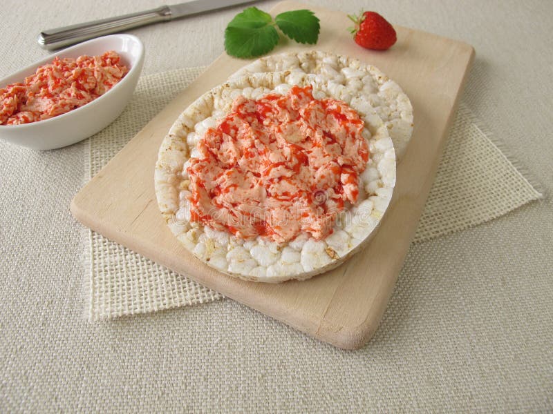 Rice Cakes with Strawberry Butter Stock Image - Image of rice ...
