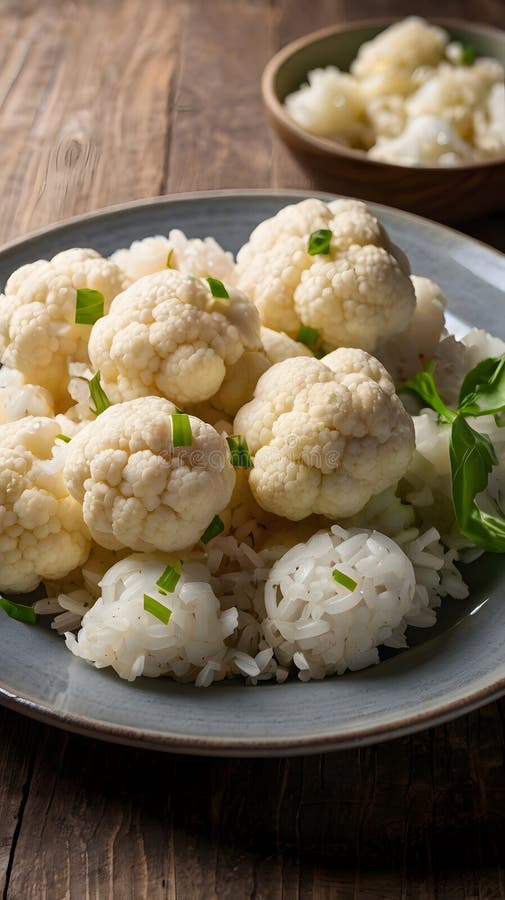 Rice with Cauliflower Menu Menu on a Plate Stock Illustration ...