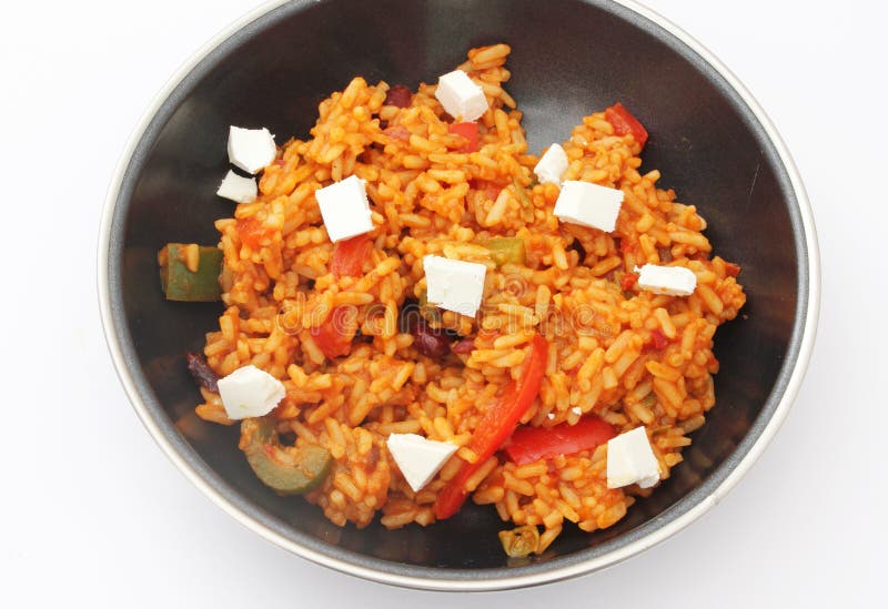 Rice with cheese stock image. Image of sauce, beans, cheese - 68068909