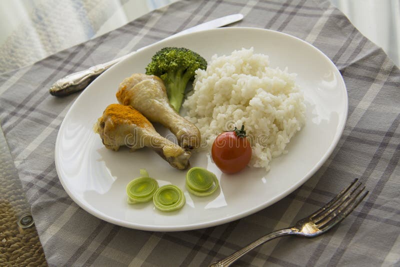 Rice and chicken stock image. Image of natural, bake - 54736457