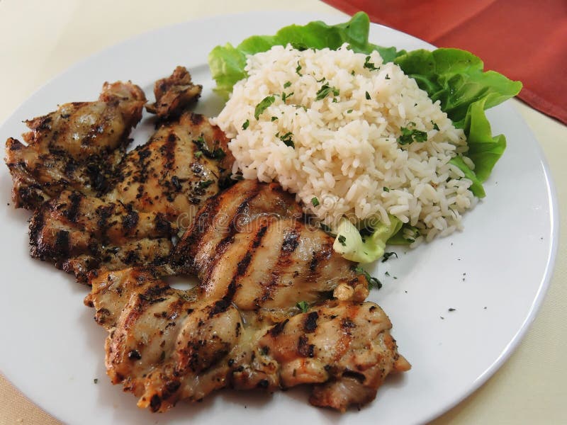 Rice and chicken stock image. Image of nutrition, restaurant - 48355615