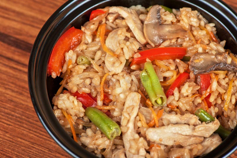 Rice chicken vegetable stock image. Image of closeup - 38929959