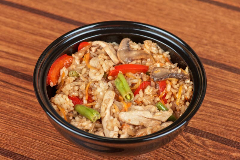 Rice chicken vegetable stock photo. Image of closeup - 42949442