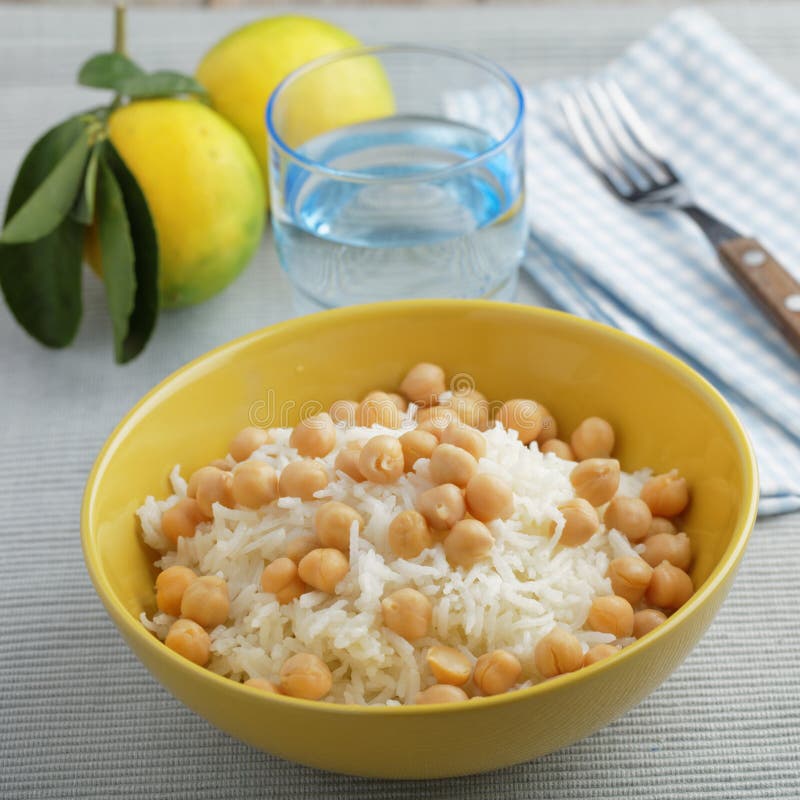Rice with chickpeas stock photo. Image of pilaf, blue - 79878120