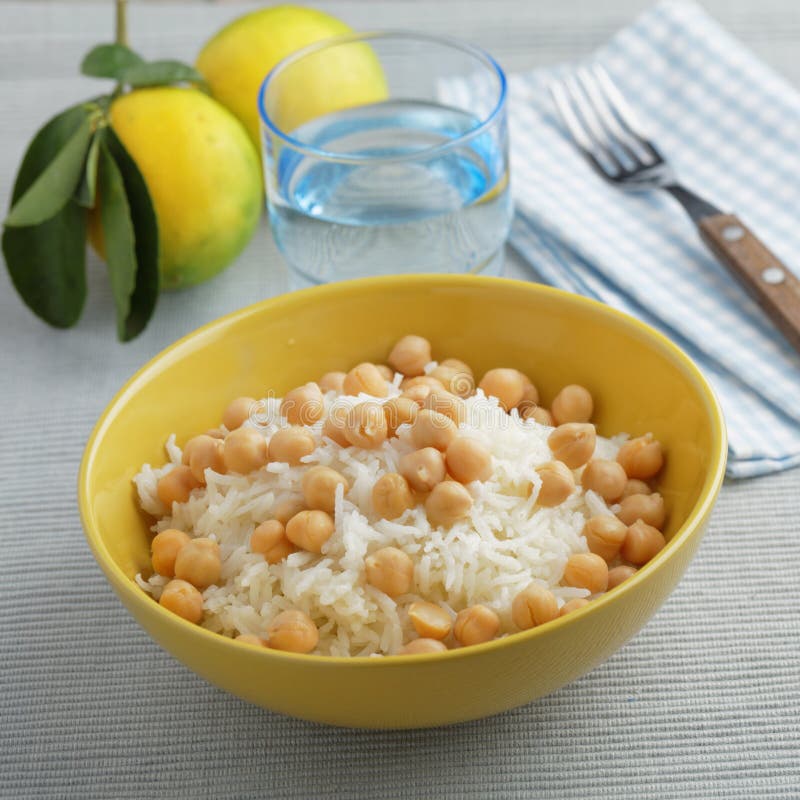Rice with chickpeas stock image. Image of rice, blue - 88070663