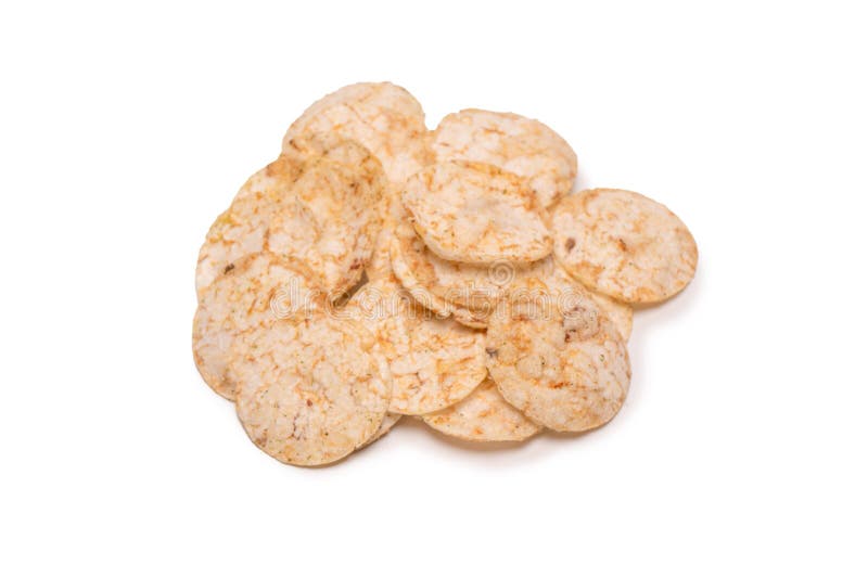 Rice Chips Isolated on White Background Stock Image - Image of rice ...