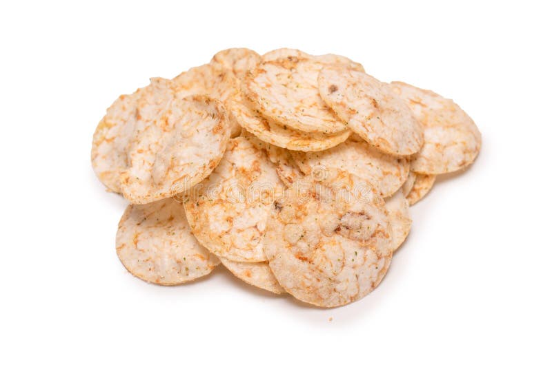 Rice Chips Isolated on White Background Stock Image - Image of rice ...