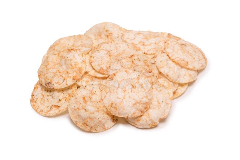 Rice Chips Isolated on White Background Stock Image - Image of healthy ...