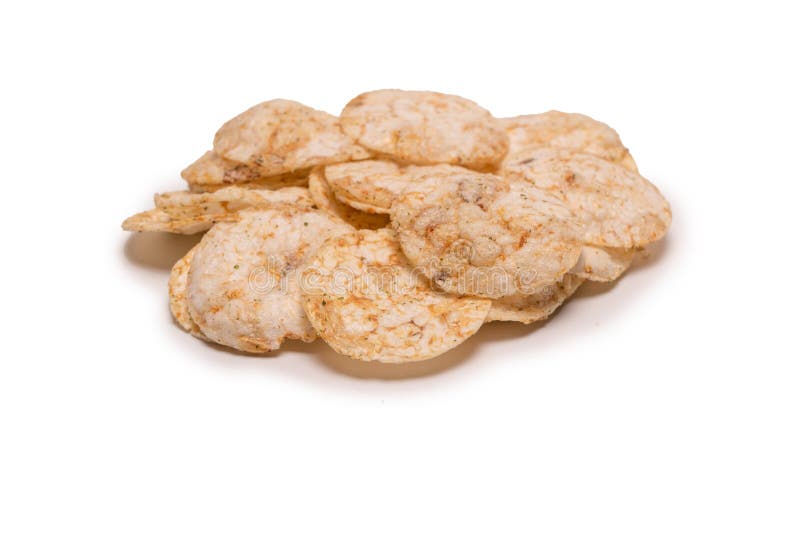 Rice Chips Isolated on White Background Stock Photo - Image of ...