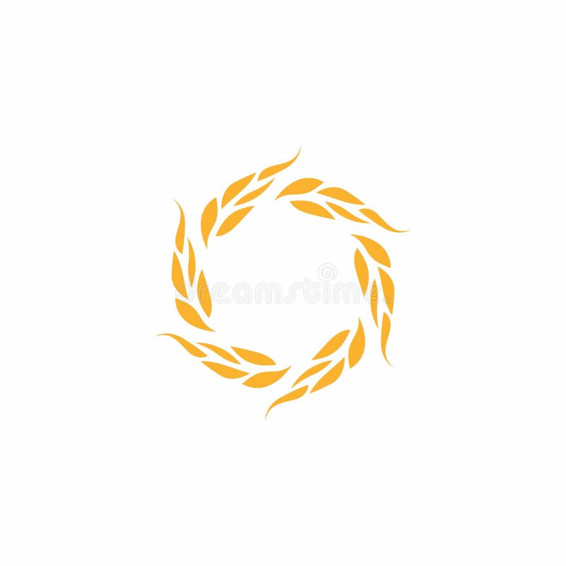 Rice Circle Logo Design. Round Frame Wheat. Rice and Oat Symbol Vector ...