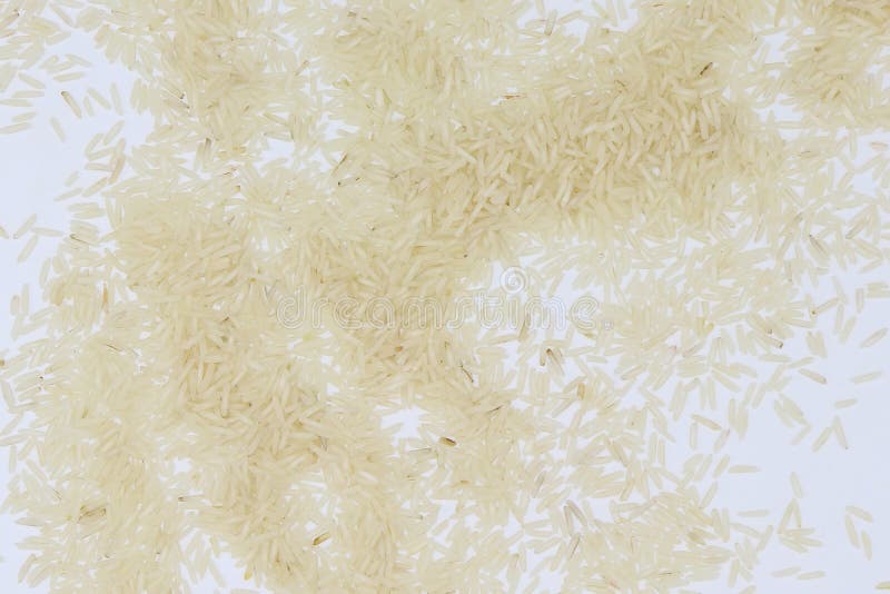 Rice Closeup Background, Isolated on White Stock Photo - Image of ...