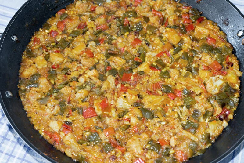 Rice cod with vegetables stock photo. Image of saffron - 73202554