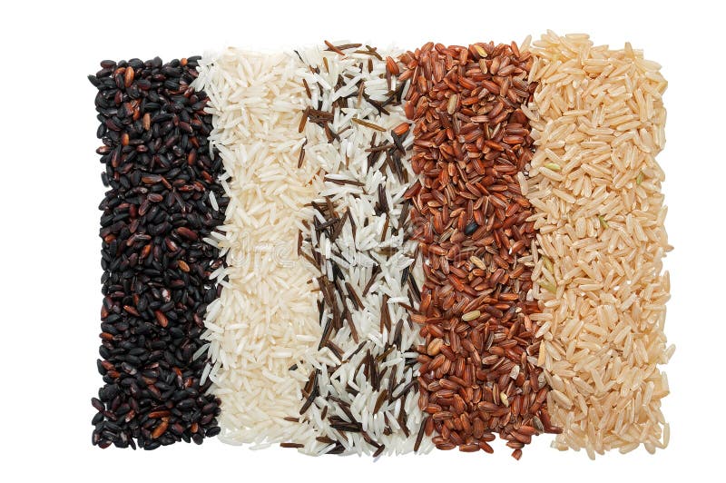Rice Collection Isolated on White Background Stock Image - Image of ...
