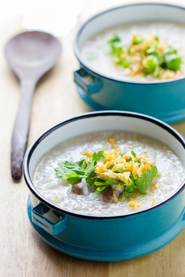 Rice Congee Mixed with Meat Stock Photo - Image of healthy, thai: 61884878