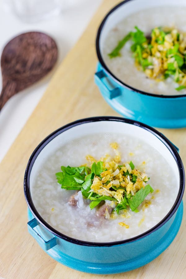Rice Congee Mixed with Meat Stock Image - Image of congee, metal: 55881171