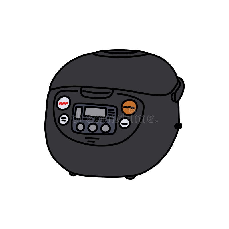 Rice Cooker Doodle Icon, Vector Color Line Illustration Stock Vector ...